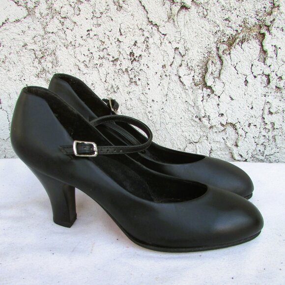 Capezio | Shoes | Capezio 3 Theatrical Footlight Black Leather Shoes 6 | Poshmark